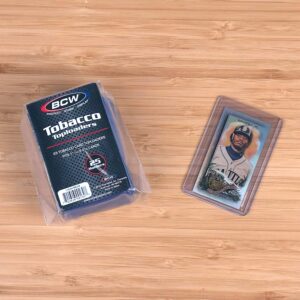 BCW Tobacco Card Topload Holder - Pack of 25 | Mini Card Protector for Topps T205, T206, Allen & Ginter | Card Storage Supplies for Card Collectors | PVC Card Toploaders for Collectible Cards