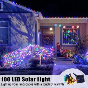 Yescom Solar String Lights 36FT 100 LED Waterproof RGBY Solar Xmas Lights Outdoor Decoration for Wedding Party Garden Tree Yard