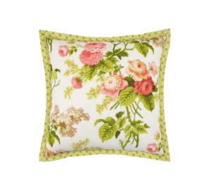 waverly emmas garden modern floral square decorative throw pillow, 18" x 18", blossom