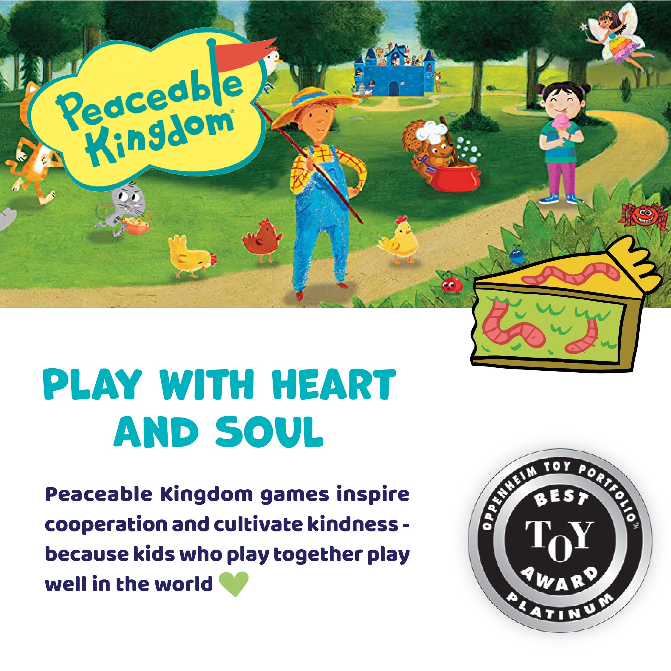 Peaceable Kingdom Feed The Woozle Cooperative Game for 2 to 5 Kids Ages 3+ - Learn Social Skills While Completing Physical Challenges