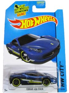 hot wheels - 2014 hw city 35/250 - speed team - ferrari 458 italia (blue)