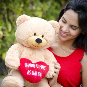 Hollabears Extra Large 16" Shawty U Fine Teddy Bear - Funny and Cute Valentine's Day Gift