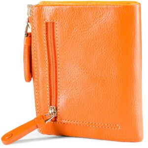 Visconti Mojito M77 Multi Colored Soft Leather Compact Wallet/Purse 3.5" x 4.3" (Orange Multi)