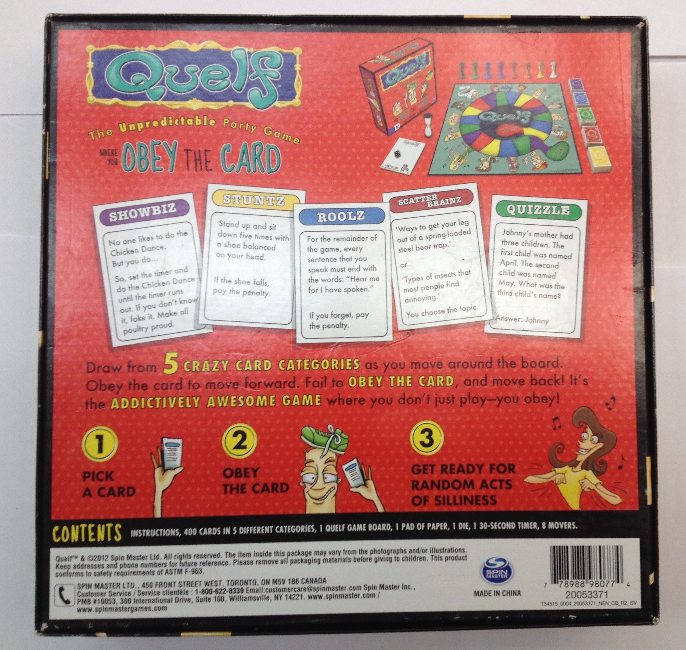 Quelf Board Game with New Cards