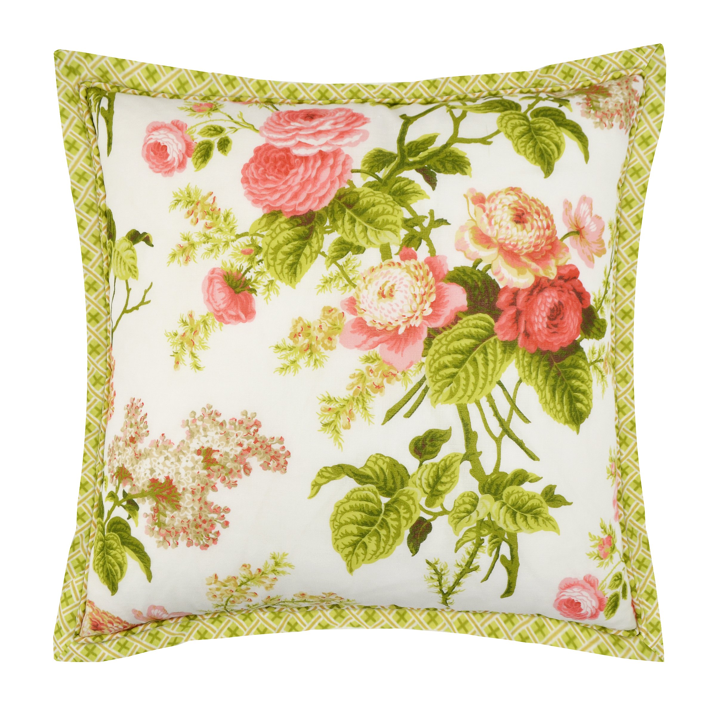 Waverly Emmas Garden Modern Floral Square Decorative Throw Pillow, 18" x 18", Blossom