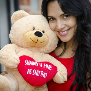 Hollabears Extra Large 16" Shawty U Fine Teddy Bear - Funny and Cute Valentine's Day Gift