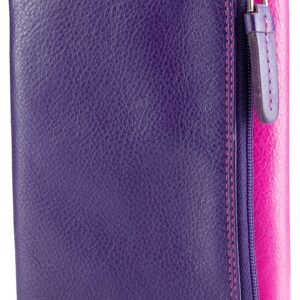 Visconti Penang RB109 Ladies Multi Colored Leather Wallet Purse 4" x 6" (Berry Multi)