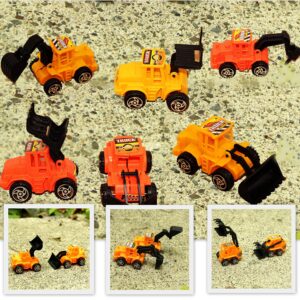 12 pack construction vehicles pull back style -play vehicles - push and play engineering trucks - assorted construction designs