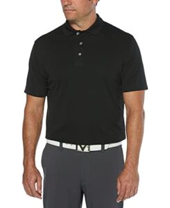 callaway men's short sleeve core performance golf polo shirt with sun protection (size small-4x big & tall), black, xx-large