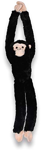 Wild Republic Chimpanzee Plush, Monkey Stuffed Animal, Plush Toy, Gifts for Kids, Hanging 20 Inches , Black