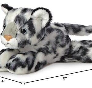 Aurora® Adorable Mini Flopsie™ Snow Leopard Stuffed Animal - Playful Ease - Timeless Companions - Gray 8 Inches