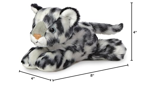 Aurora® Adorable Mini Flopsie™ Snow Leopard Stuffed Animal - Playful Ease - Timeless Companions - Gray 8 Inches