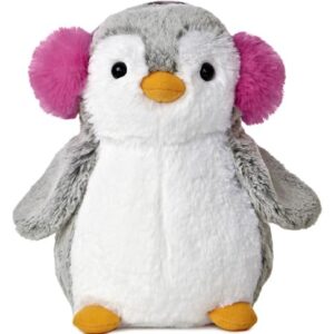 Aurora World Pompom 9' Penguin Plush with Pink Ear Muff from