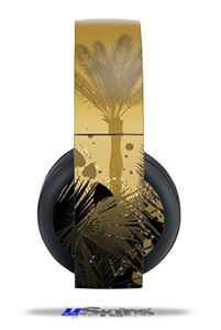 vinyl decal skin wrap compatible with original sony playstation 4 gold wireless headphones summer palm trees (ps4 headphones not included)