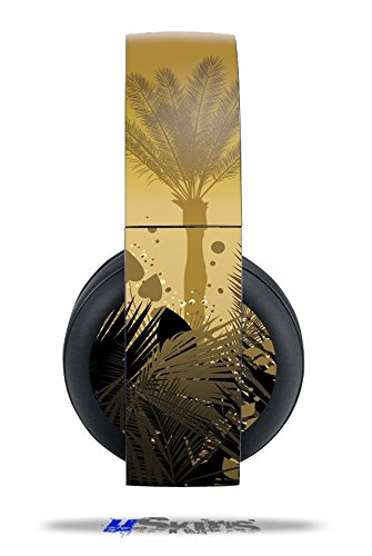 Vinyl Decal Skin Wrap compatible with Original Sony PlayStation 4 Gold Wireless Headphones Summer Palm Trees (PS4 HEADPHONES NOT INCLUDED)