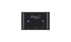 ik multimedia irig midi 2 universal midi interface with in, out, and thru ports, activity indicators for iphone, ipad, android, mac, pc