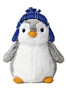 aurora pompom 9" penguin plush from world (blue hat)