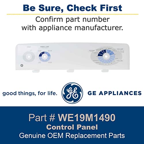 GE WE19M1490 Genuine OEM Control Panel (White) for GE Dryers