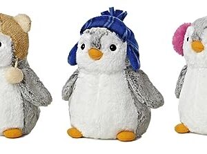 Aurora World Pompom 9' Penguin Plush with Pink Ear Muff from