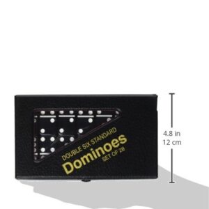 CHH 2408L-BLK Standard Double 6 Dominoes Game with Black Vinyl Case