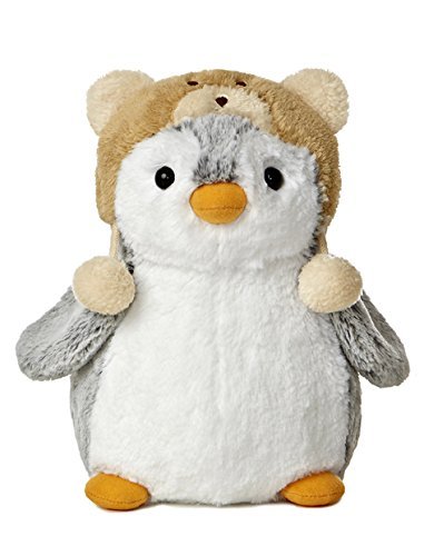 Aurora Pompom 9" Penguin Plush from World (Brown Hat)