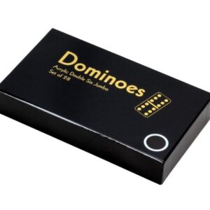 CHH 2408L-BLK Standard Double 6 Dominoes Game with Black Vinyl Case