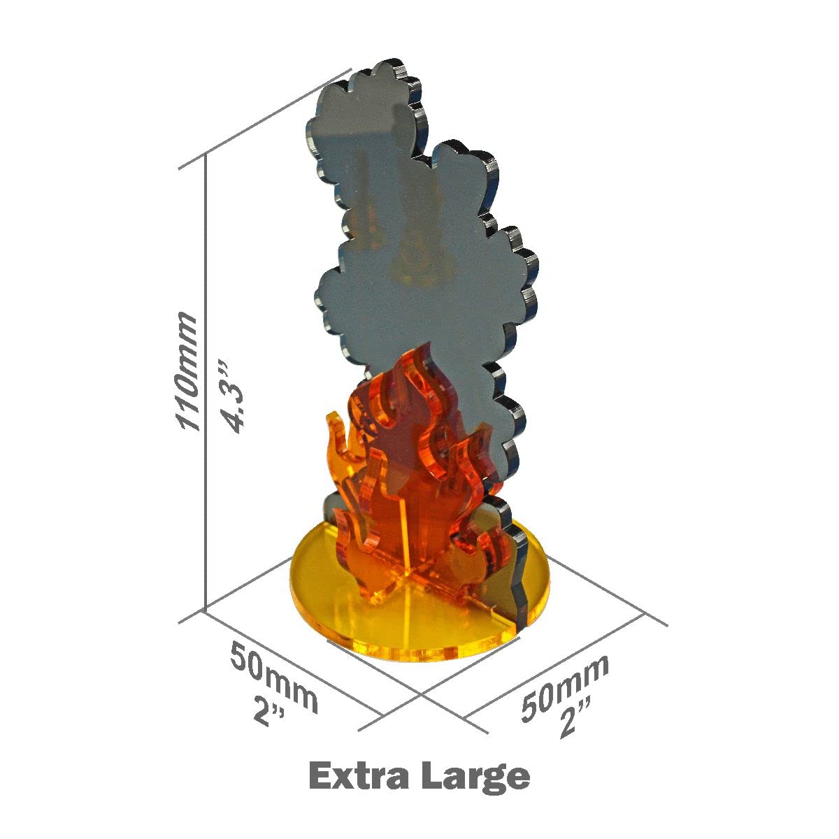 LITKO Flaming Wreckage Marker | Burning Wreckage | Miniature Wargame Fire Marker | Compatible with DND, Pathfinder, TTRPG, Flame of War, Bolt Action (Extra Large)