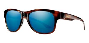 smith optics wayward lifestyle polarized sunglasses, havana/chromapop blue mirror