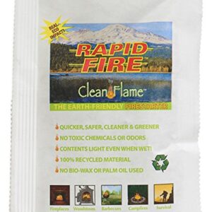 Clean Flame Earth-Friendly Rapid Fire Firestarter (10-Pack). Non-Toxic, Lights When Wet-for Fireplaces, Camping, and More