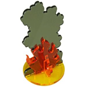 litko flaming wreckage marker | burning wreckage | miniature wargame fire marker | compatible with dnd, pathfinder, ttrpg, flame of war, bolt action (extra large)