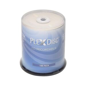 plexdisc cd-r 700mb 80 minute 52x recordable - 100 pack cake box (ffp) 631-805-bx, 100 discs