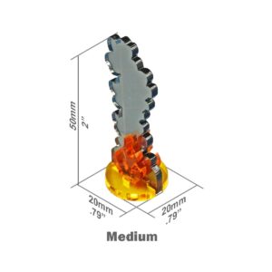 LITKO Flaming Wreckage Marker | Burning Wreckage | Miniature Wargame Fire Marker | Compatible with DND, Pathfinder, TTRPG, Flame of War, Bolt Action, and Other Miniature Games (Medium)