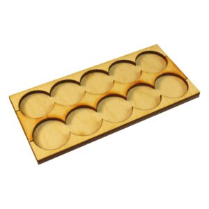 litko 5x2 round base formation rank tray, 3mm plywood, 133mm x 62mm