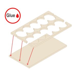 LITKO 5x2 Round Base Formation Rank Tray, 3mm Plywood, 133mm x 62mm