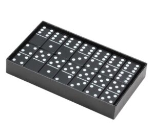 chh 2408l-blk standard double 6 dominoes game with black vinyl case