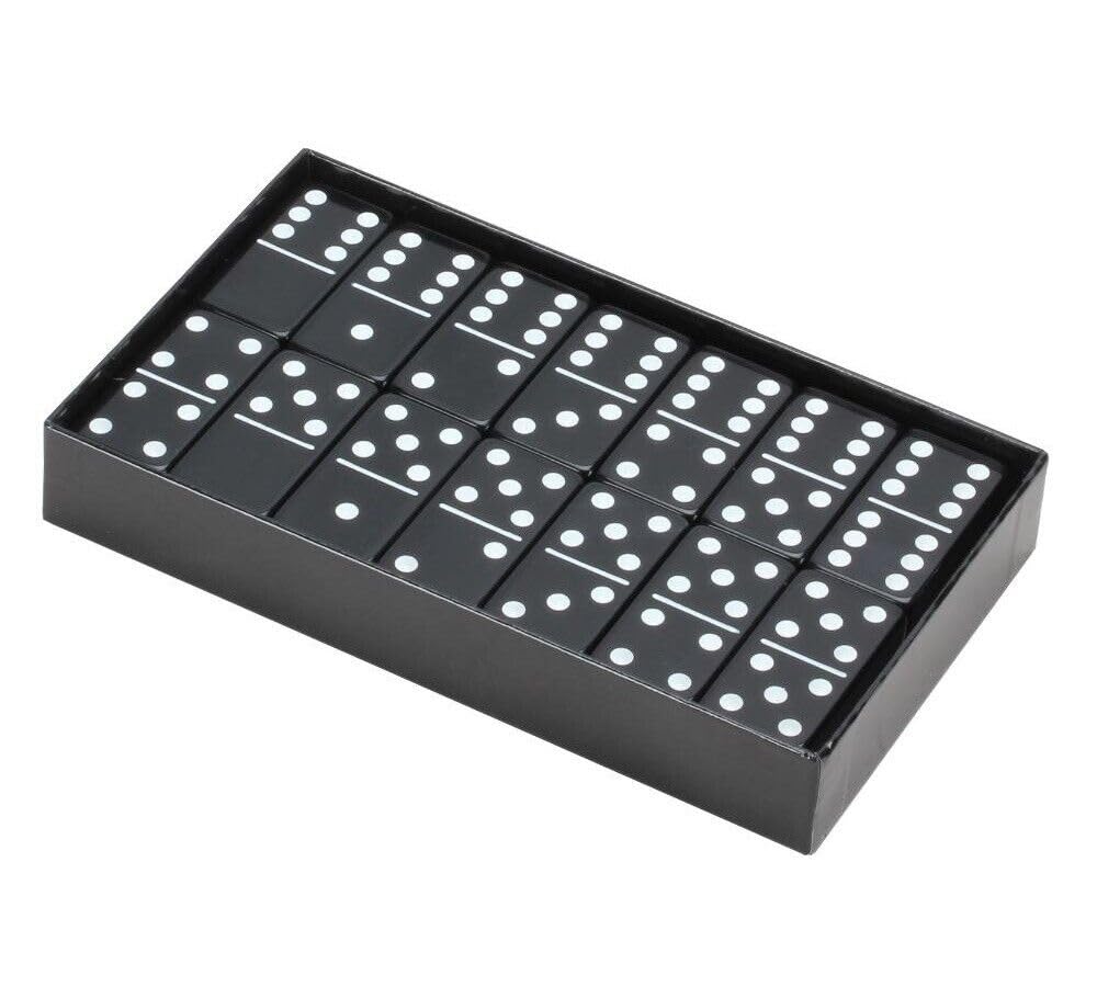 CHH 2408L-BLK Standard Double 6 Dominoes Game with Black Vinyl Case