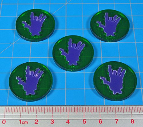 LITKO Rotten Skill Tokens | Compatible with Zombicide | Translucent Green & Purple | Pack of 5