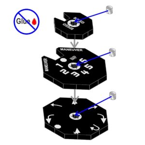 LITKO Space Wing Maneuver & Speed Dial | Compatible with Star Trek: Attack Wing | Black