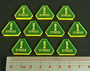 litko stressed tokens | compatible firestorm armada | pack of 10 | fluorescent yellow | stress