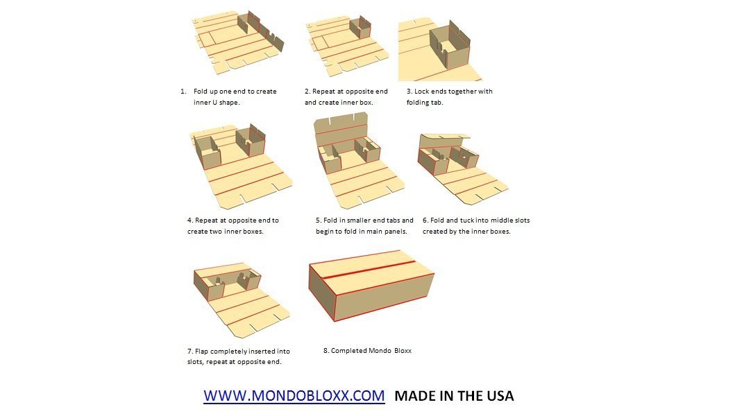 Mondo Bloxx 20 Pack Cardboard Block Brick Set (12x6x3) USA Made!