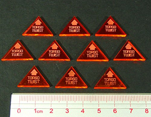 LITKO Torso Twist Tokens Compatible with Battletech, Fluorescent Amber (10)