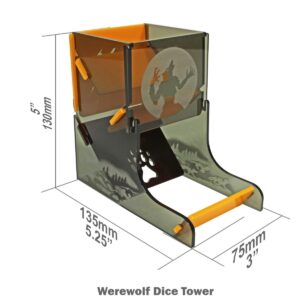 LITKO Horror Themed Dice Tower | Dice Roller | Dice Tumbler | Dice Boot | TTRPG | Board Games (Werewolf)