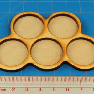 LITKO 5-Figure Horde Tray | 25mm Circle Bases | Movement Tray | Compatible with Warhammer, Age of Sigmar, Bolt Action, Flames of War, Runewars, War of The Rings