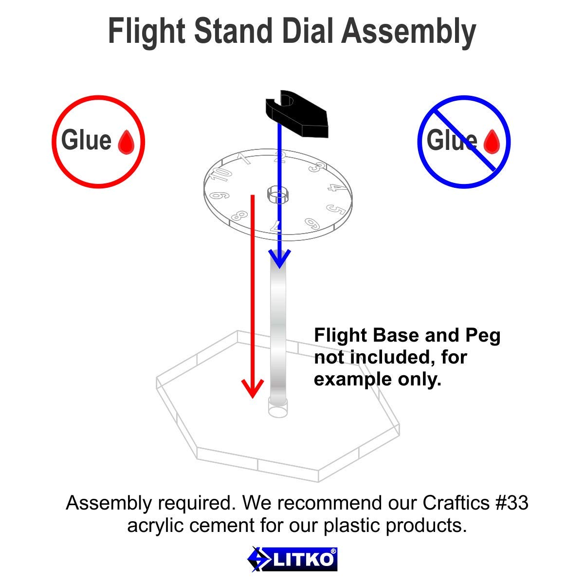 LITKO Standard Flight Stand Dials #1-10 with Pointers (10)