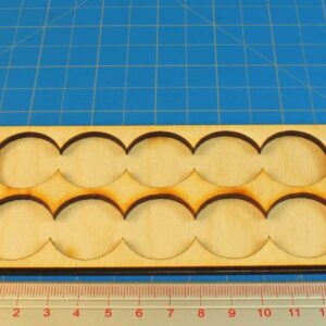 LITKO 5x2 Round Base Formation Rank Tray, 3mm Plywood, 133mm x 62mm