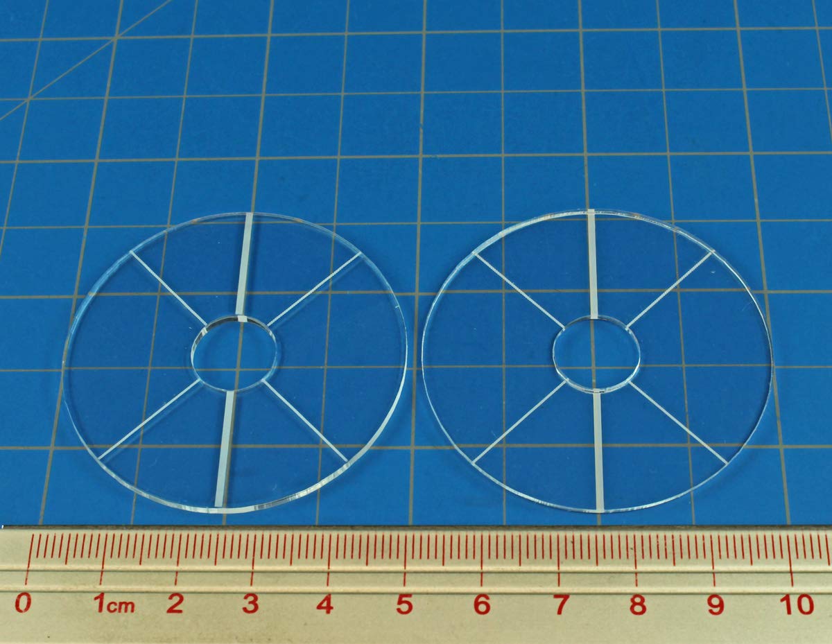 LITKO Gothic Space Fire Arc Templates Compatible with Battlefleet Gothic, 1.5mm Clear Acrylic (2)