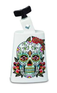 latin percussion lp204c-ss black beauty cowbell, sugar skull