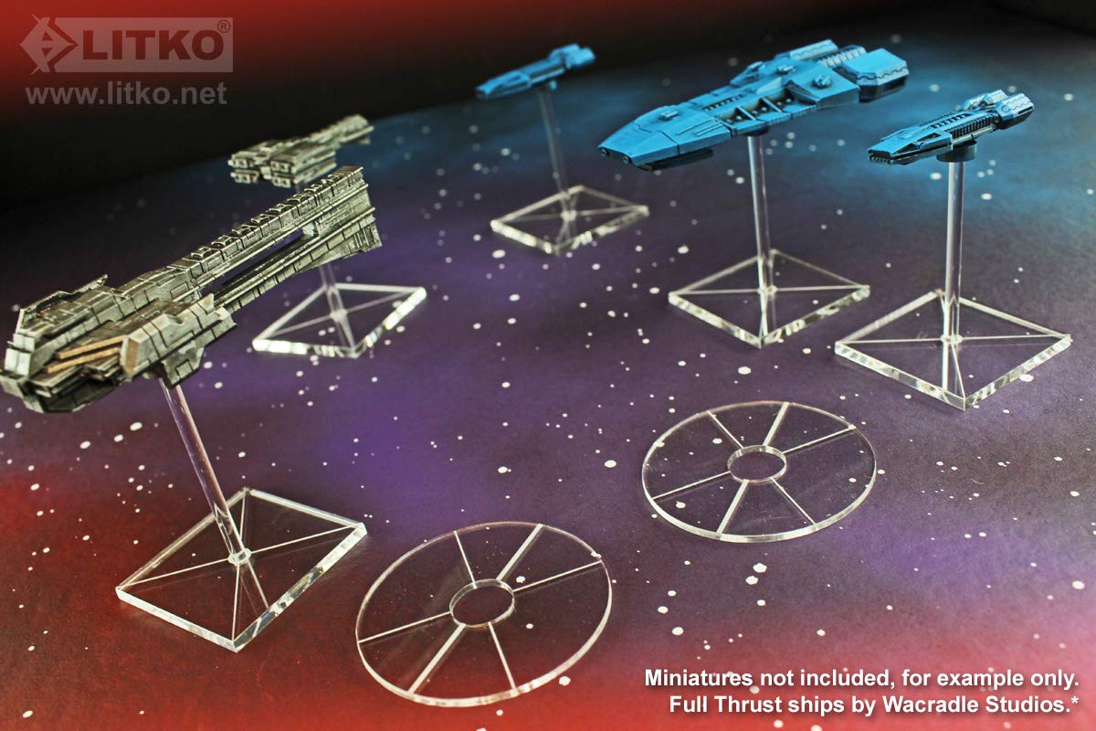 LITKO Gothic Space Fire Arc Templates Compatible with Battlefleet Gothic, 1.5mm Clear Acrylic (2)