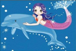 diy oil painting, paint by number kits for kids - mermaid 20x30cm.