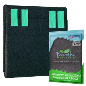 breathe naturally - carbon prefilter for honeywell air purifier - compatible with honeywell 32002 series air purifiers - honeywell air purifier pre filter replacement - (6 x 48 x 0.2 inch, 2 pack)